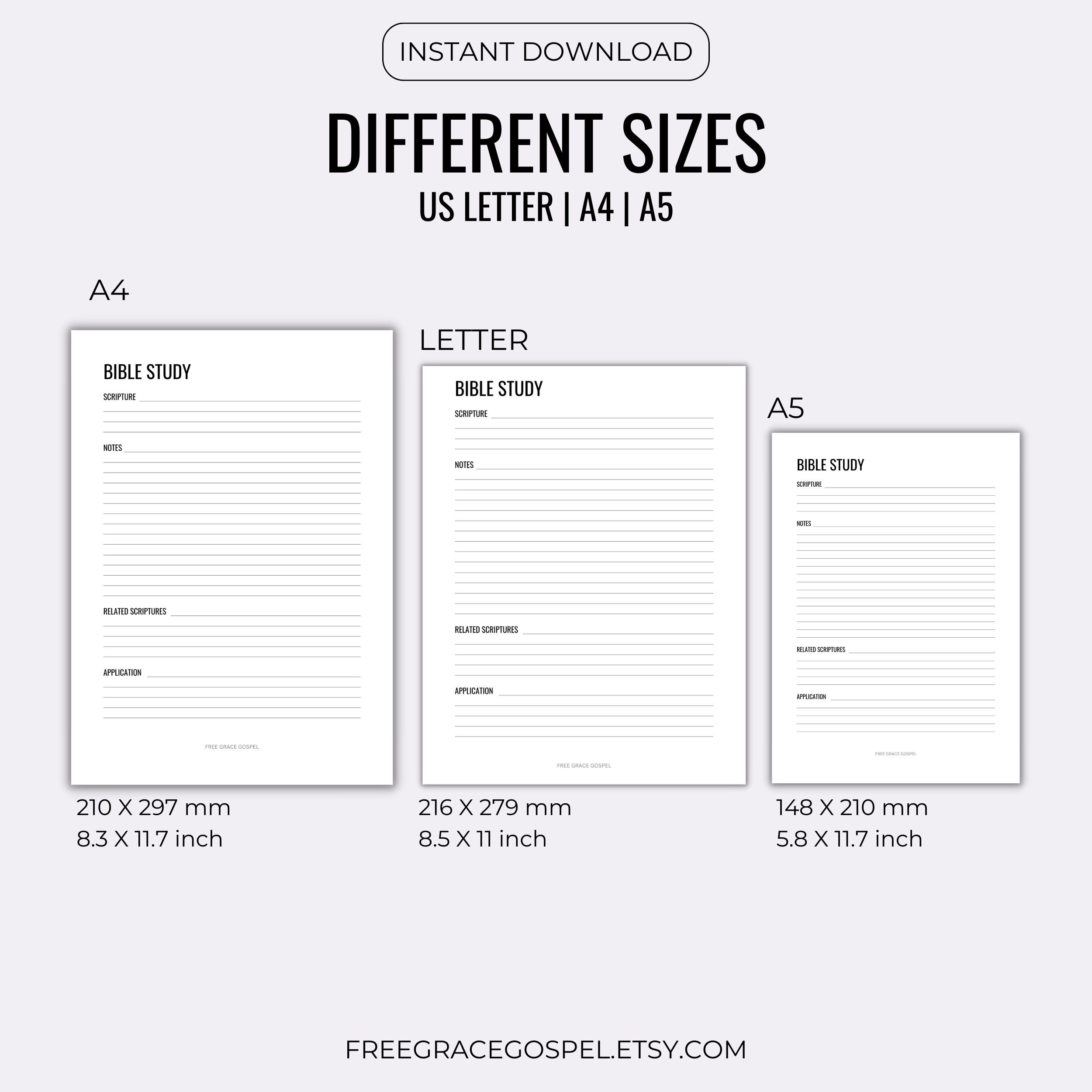 Bible Study Printable Notes | Minimalist Bible Plan Template ...