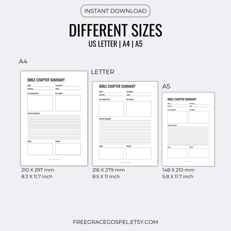 Bible Chapter Summary Printable | Christian Study Planner Journal ...