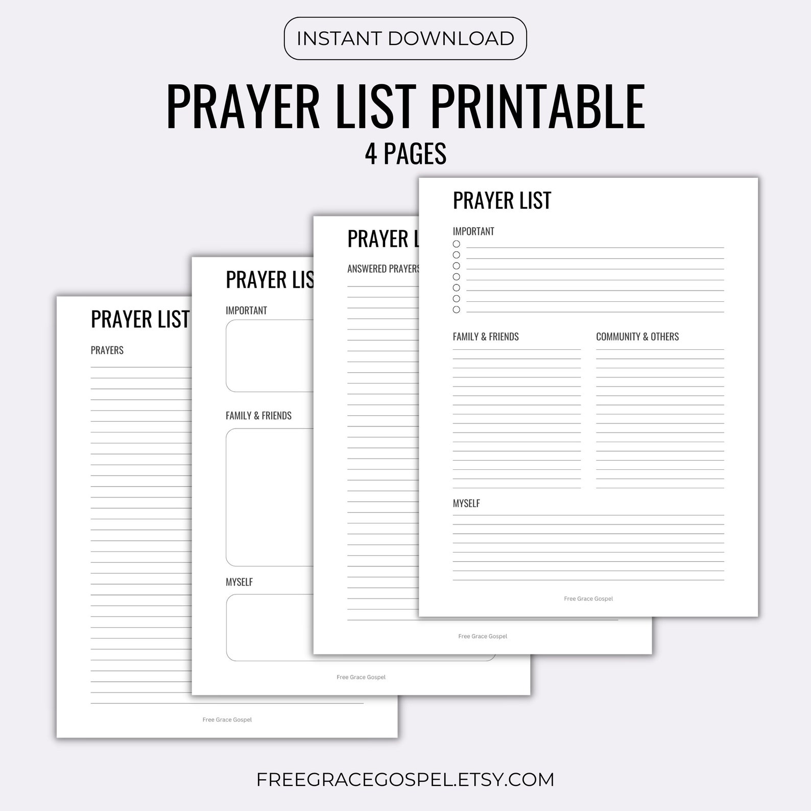 Prayer List Printable | Praying Checklist Study Printable | Bible Study ...