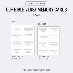 Bible Verse Memory Cards | Minimalist Scripture Cards | KJV Bible Verse ...