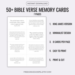 Bible Verse Memory Cards | Minimalist Scripture Cards | KJV Bible Verse ...