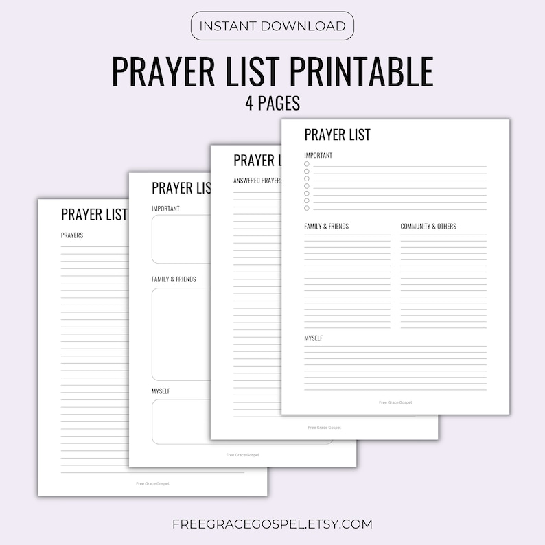 Prayer List Printable Praying Checklist Study Printable - Etsy