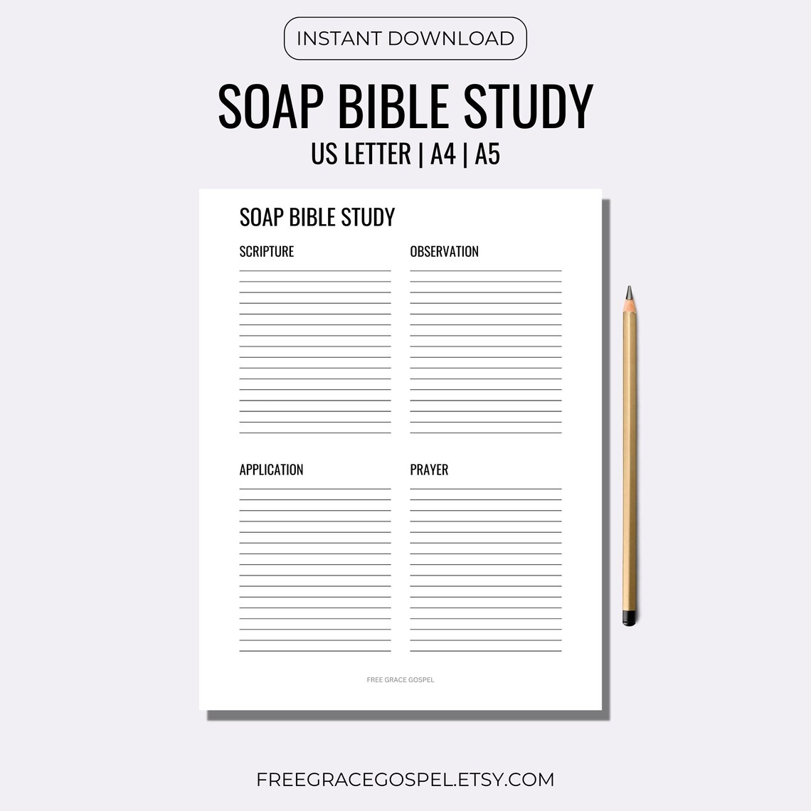 SOAP Bible Study Printable | Minimalist Bible Plan Template | Christian ...