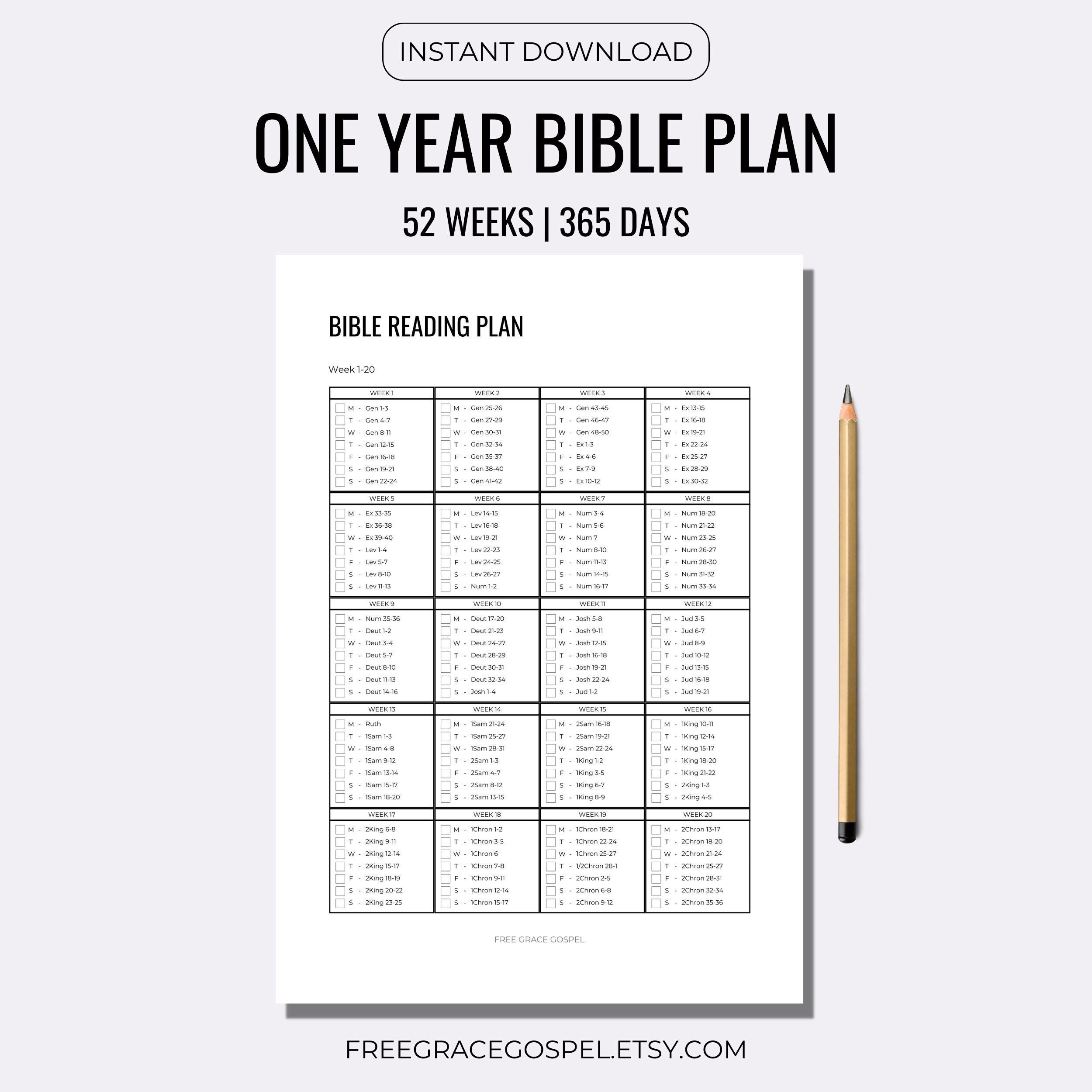One Year Bible Reading Plan | Bible Tracker | Start to Finish Bible ...