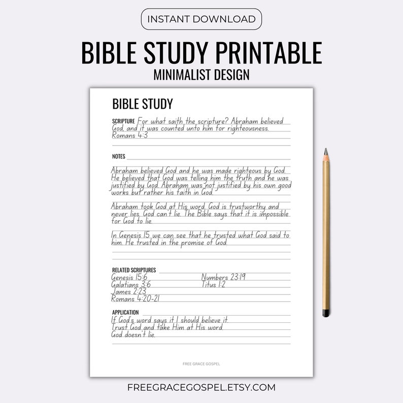 Bible Study Printable Notes | Minimalist Bible Plan Template ...