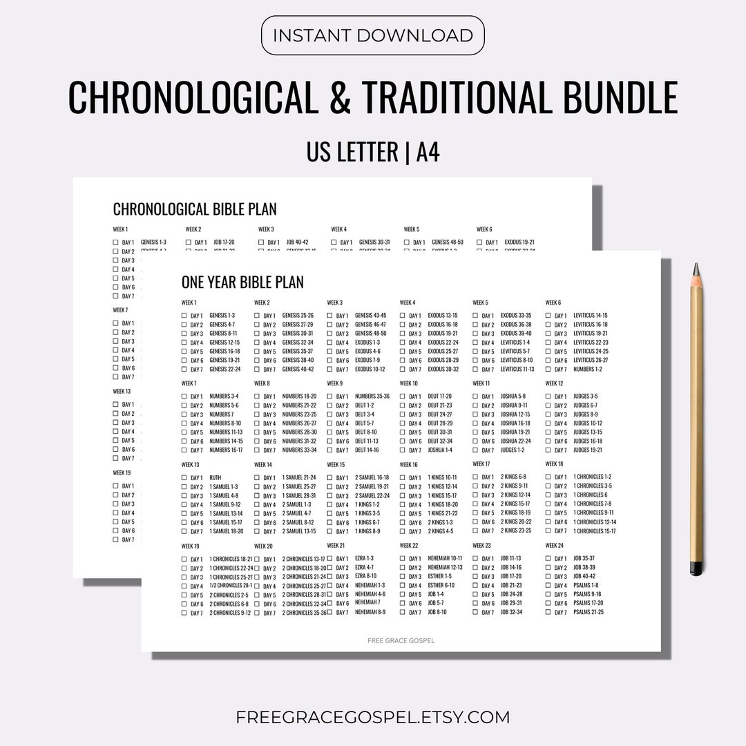 Chronological Bible Plan 2026, Traditional Bible Reading Plan Printable ...