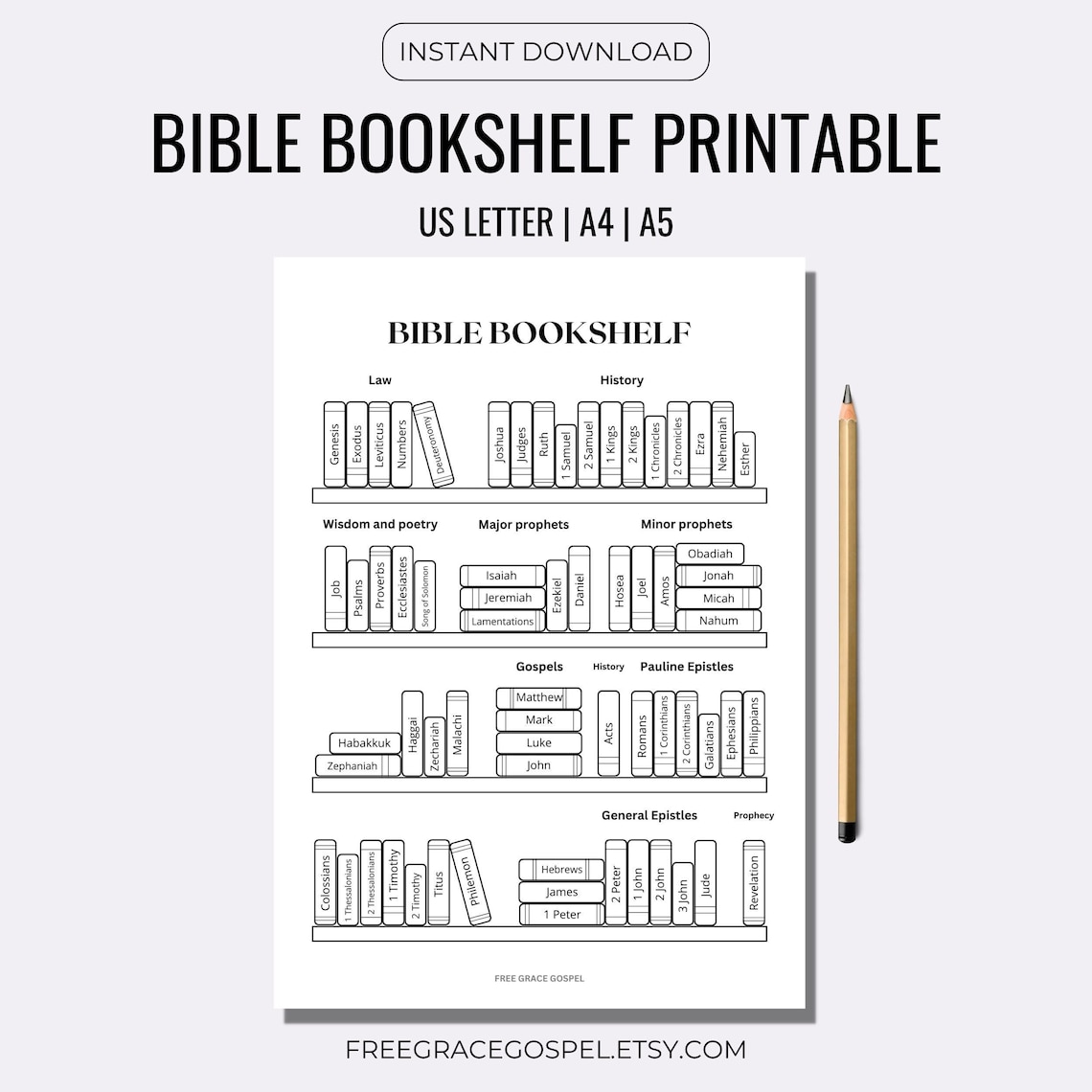 Bible Bookshelf, Bible Genres Pdf, Minimalist Bible Bookshelf Coloring ...