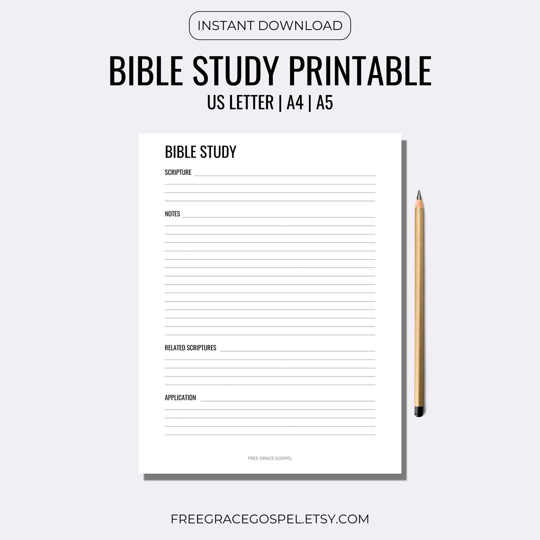 Bible Study Printable Notes | Minimalist Bible Plan Template ...