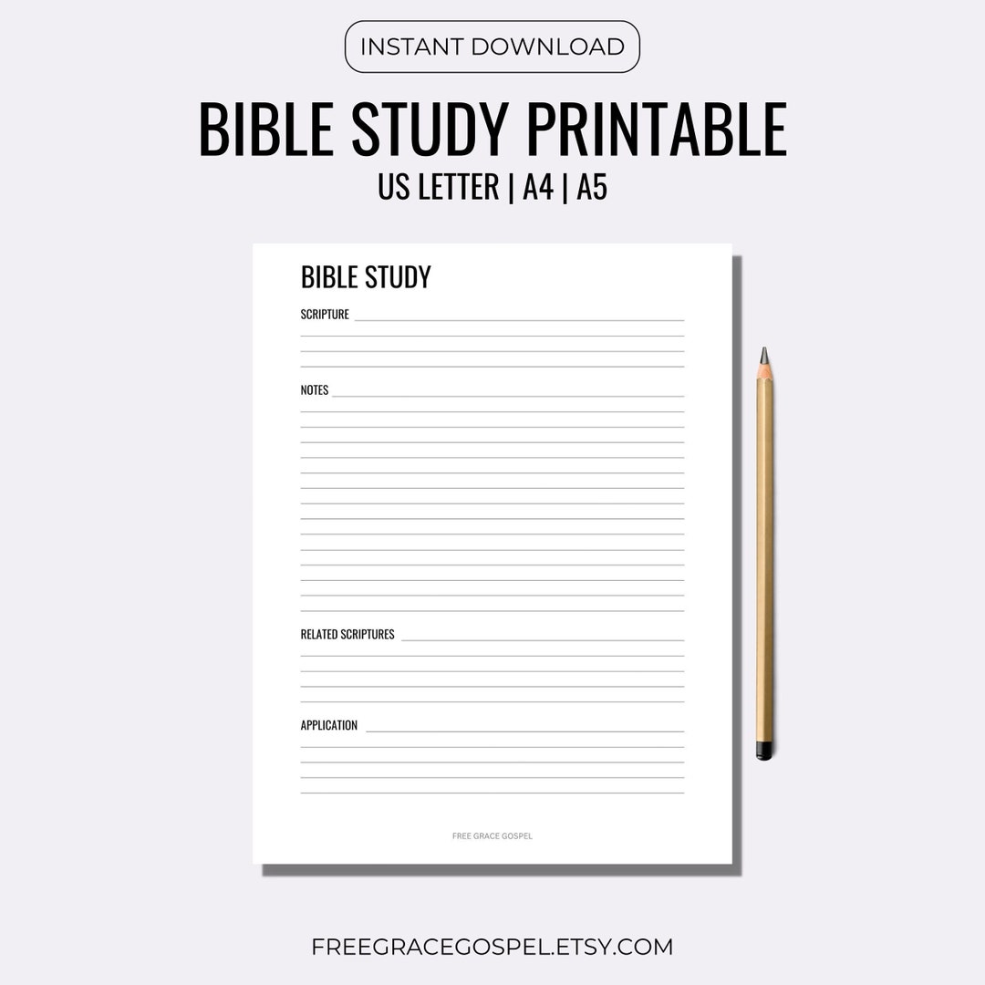 Bible Study Printable Notes Minimalist Bible Plan Template - Etsy