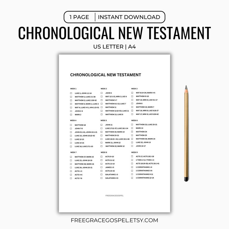 Chronological New Testament Bible Reading Plan, 90 Day Bible Reading ...