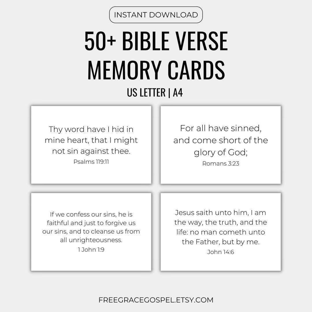 Bible Verse Memory Cards Minimalist Scripture Cards KJV Etsy bible-verse-memory-cards-minimalist-scripture-cards-kjv-etsy