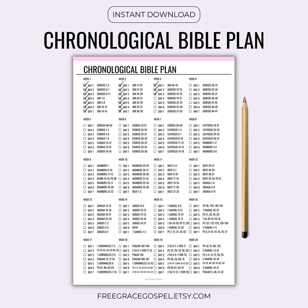 Bible Reading Plan Printable, Chronological Bible Reading Plan, 1 Year ...