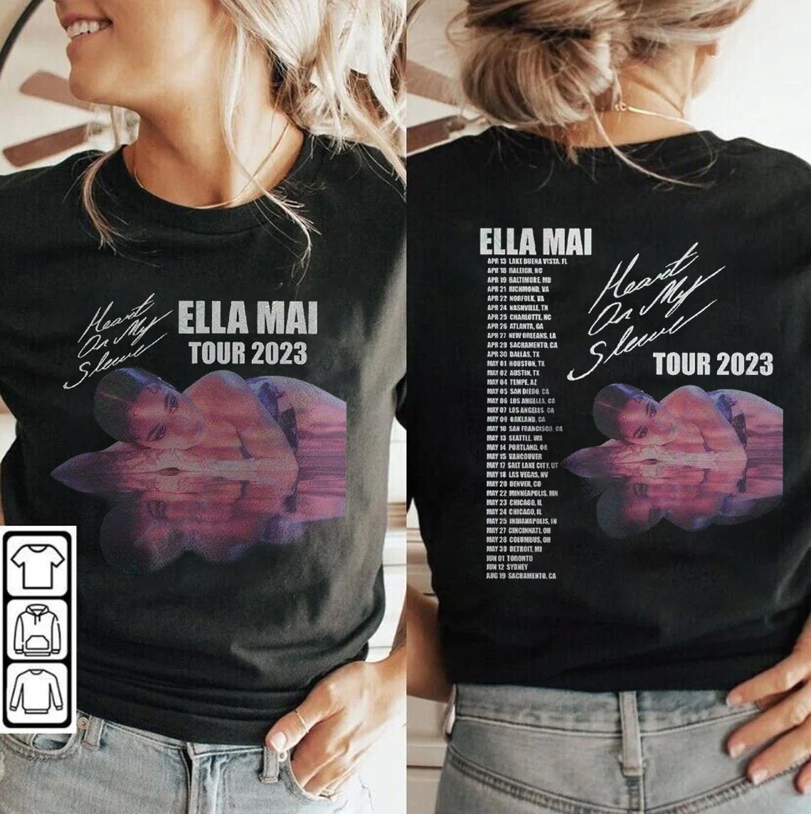 Ella Mai The Heart On My Sleeve Tour 2023 T Shirt Sweatshirt Ella Mai