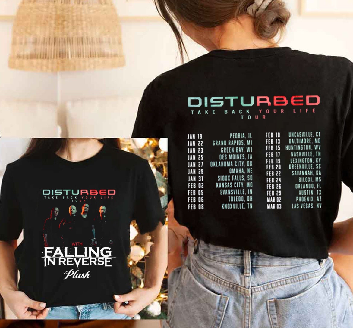 Disturbed Take Back Your Life Tour Falling in Reverse 2024 Tour T-Shirt ...