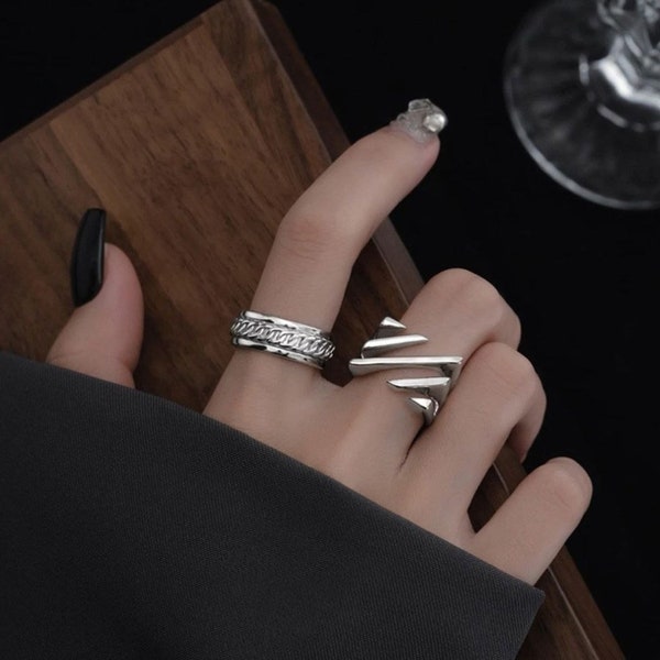 Modern Silver Ring - Etsy