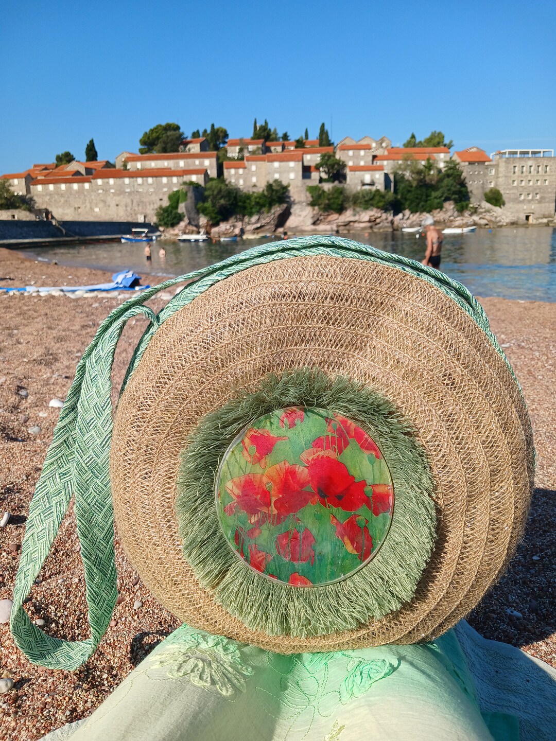 Eco Bag.flower Epoxy Decor.textile Bag.designer Bag.round Bag - Etsy