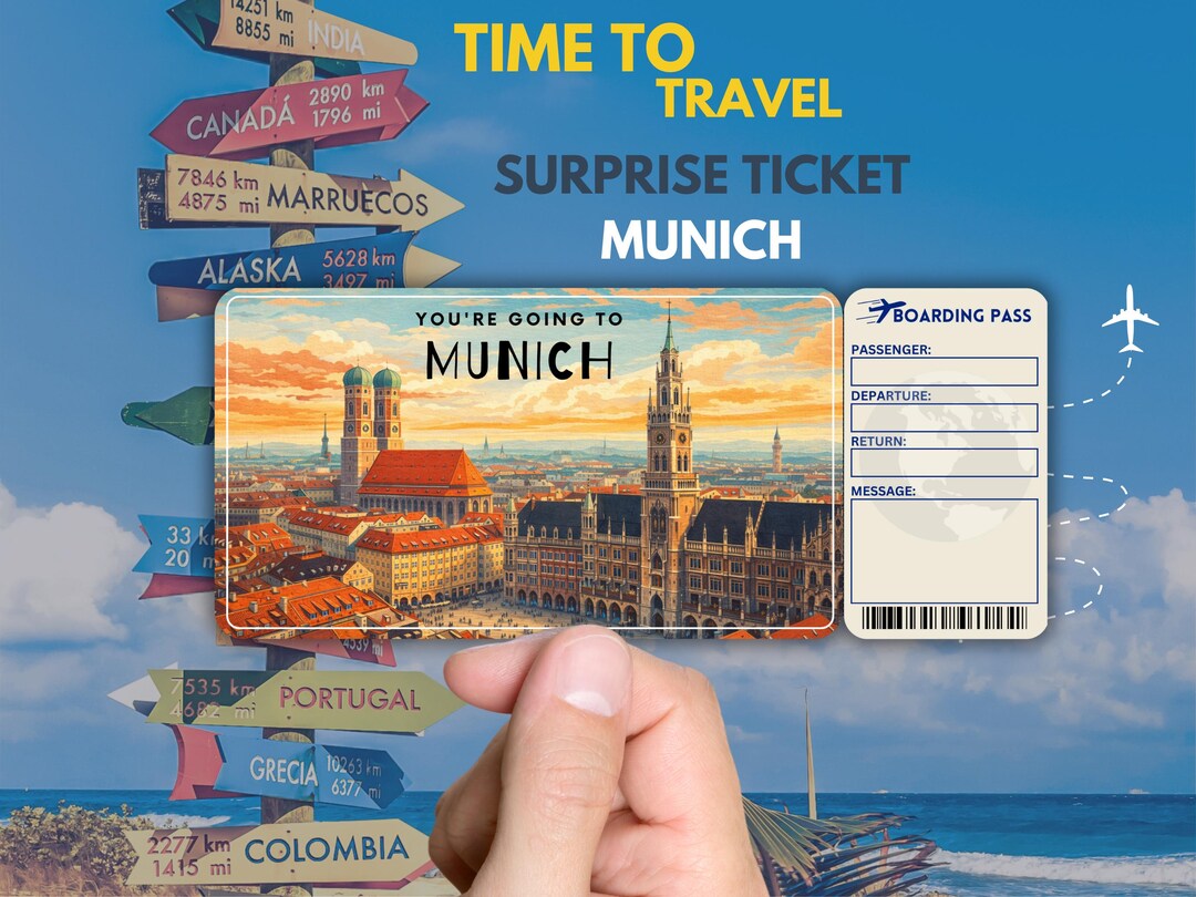 MUNICH Trip Surprise Ticket: Editable Boarding Pass (printable) - Etsy
