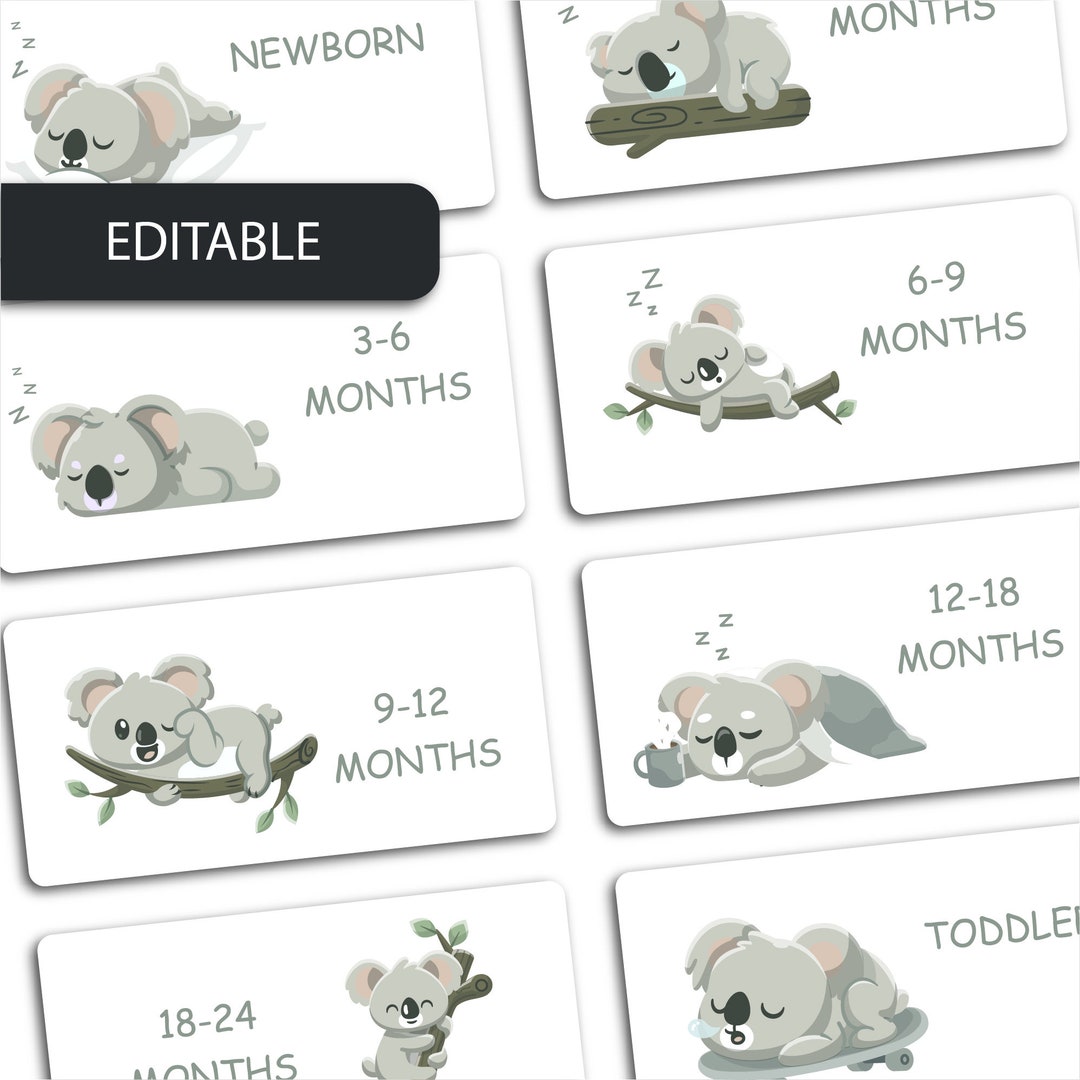 Cute Koala Printable Closet Labels | Gender Neutral Nursery Closet ...
