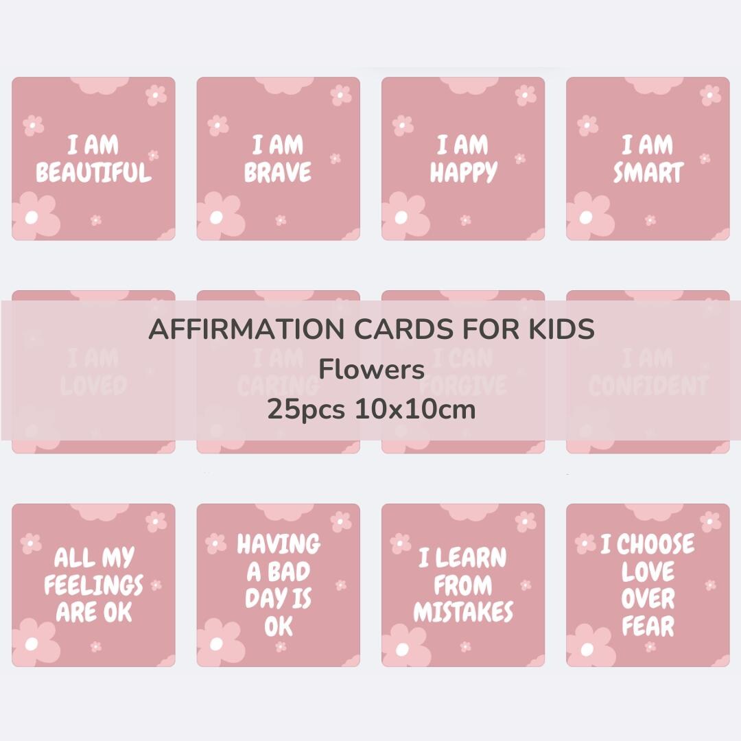 Affirmation Cards for Kids Printable Flowers - Etsy