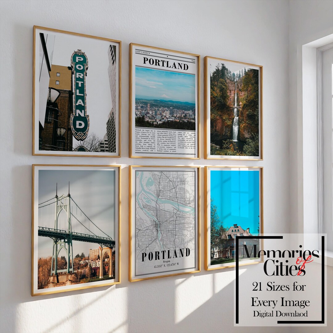 Portland Stadtbild Karte 6er Set: Moderne Dekoration - Etsy.de