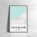 Cleveland Ohio Office Decor Landmark Print Set: Modern Cityscape Art ...
