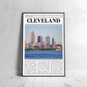 Cleveland Ohio Office Decor Landmark Print Set: Modern Cityscape Art ...