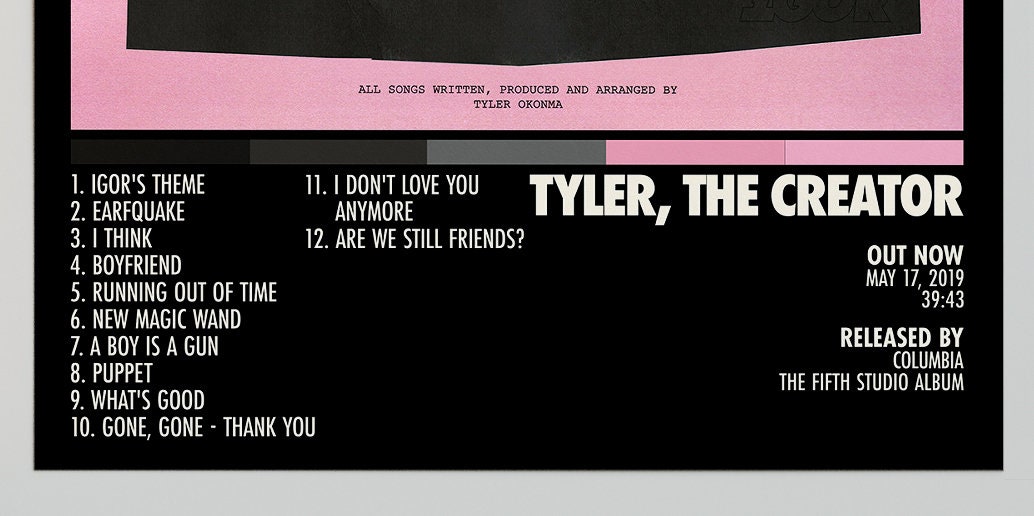 Tyler The Creator IGOR Album Cover Poster