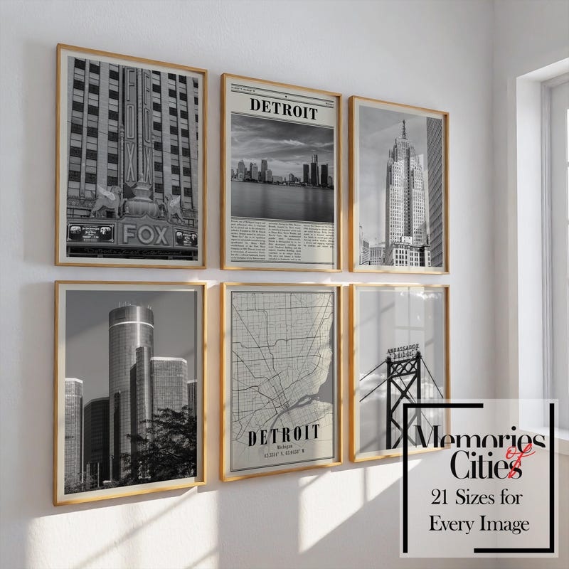 Detroit Maps Vintage Old - Etsy