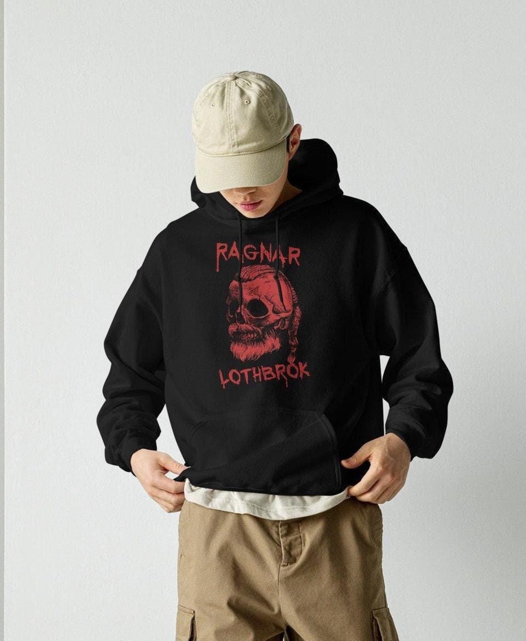 Ragnar Lothbrok Skull Hoodie: Viking Gothic Sweatshirt - Etsy