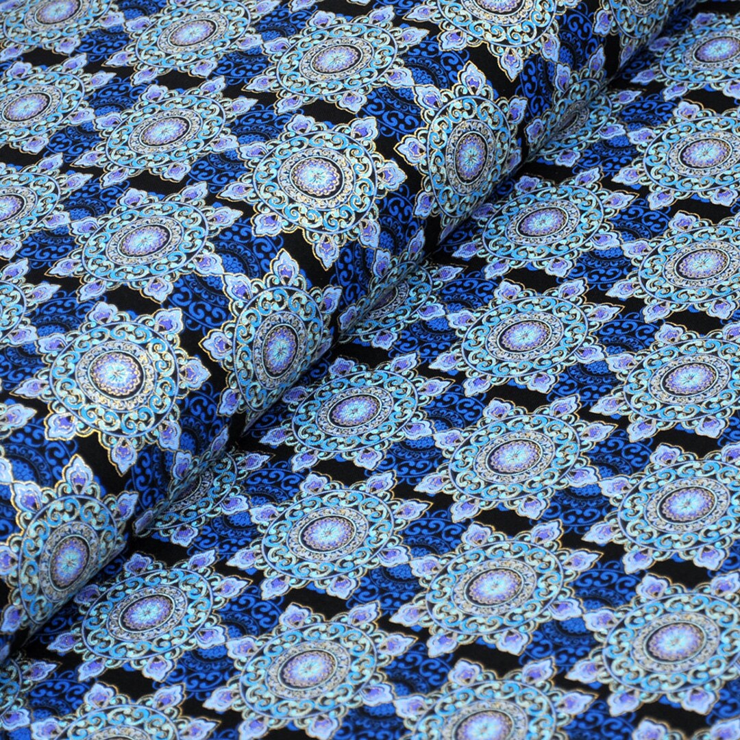 Michael Miller Opulent Floral Foulard in Blue Cotton Fabric - Etsy