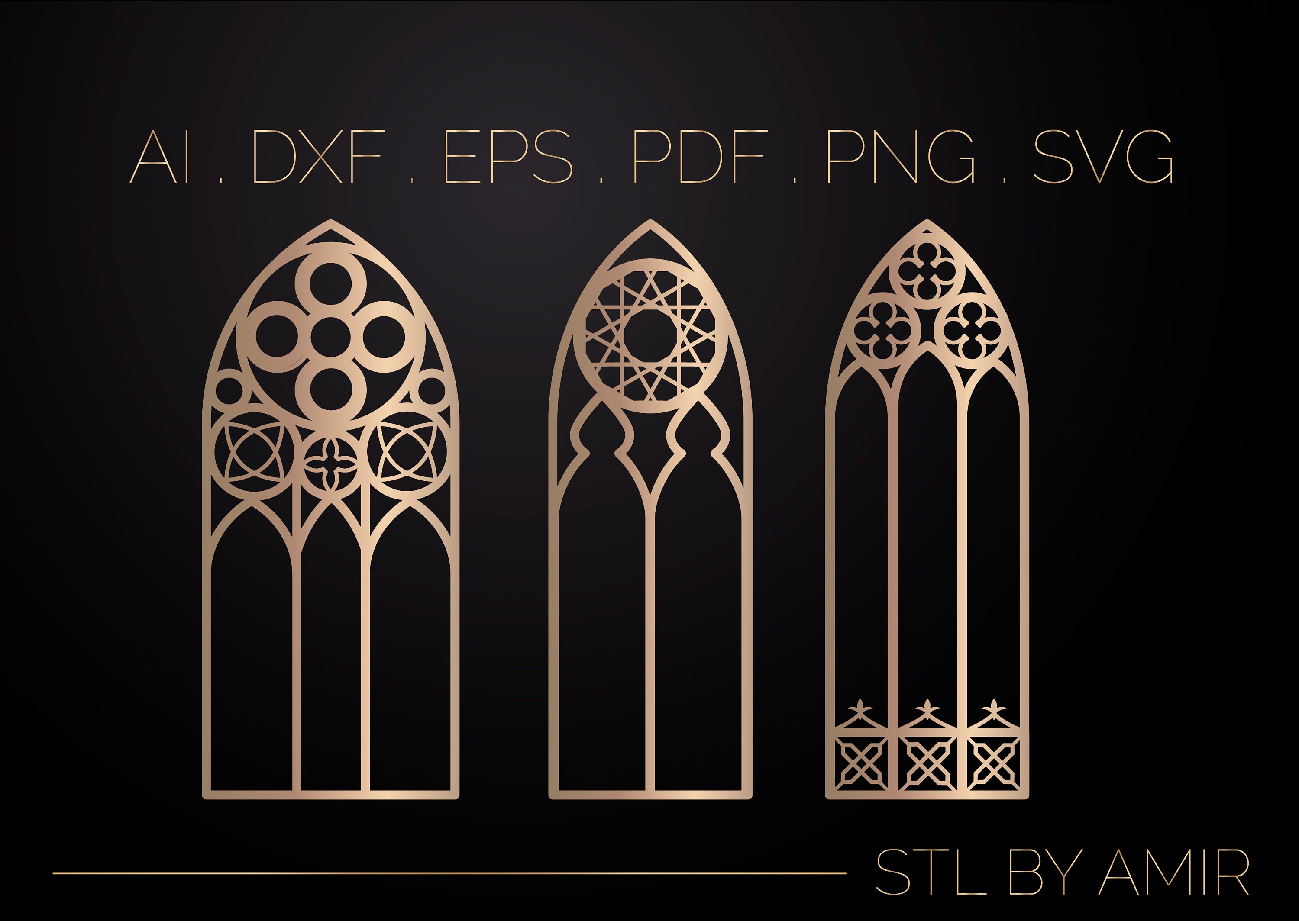 6 Gothic Frames, Panel, Gate, Grill, Door, Privacy Screen, Laser, CNC ...