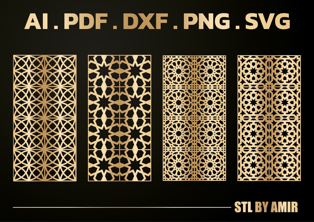 4 Islamic Pattern Designs for CNC and Laser Cutting Intricate Geometric ...