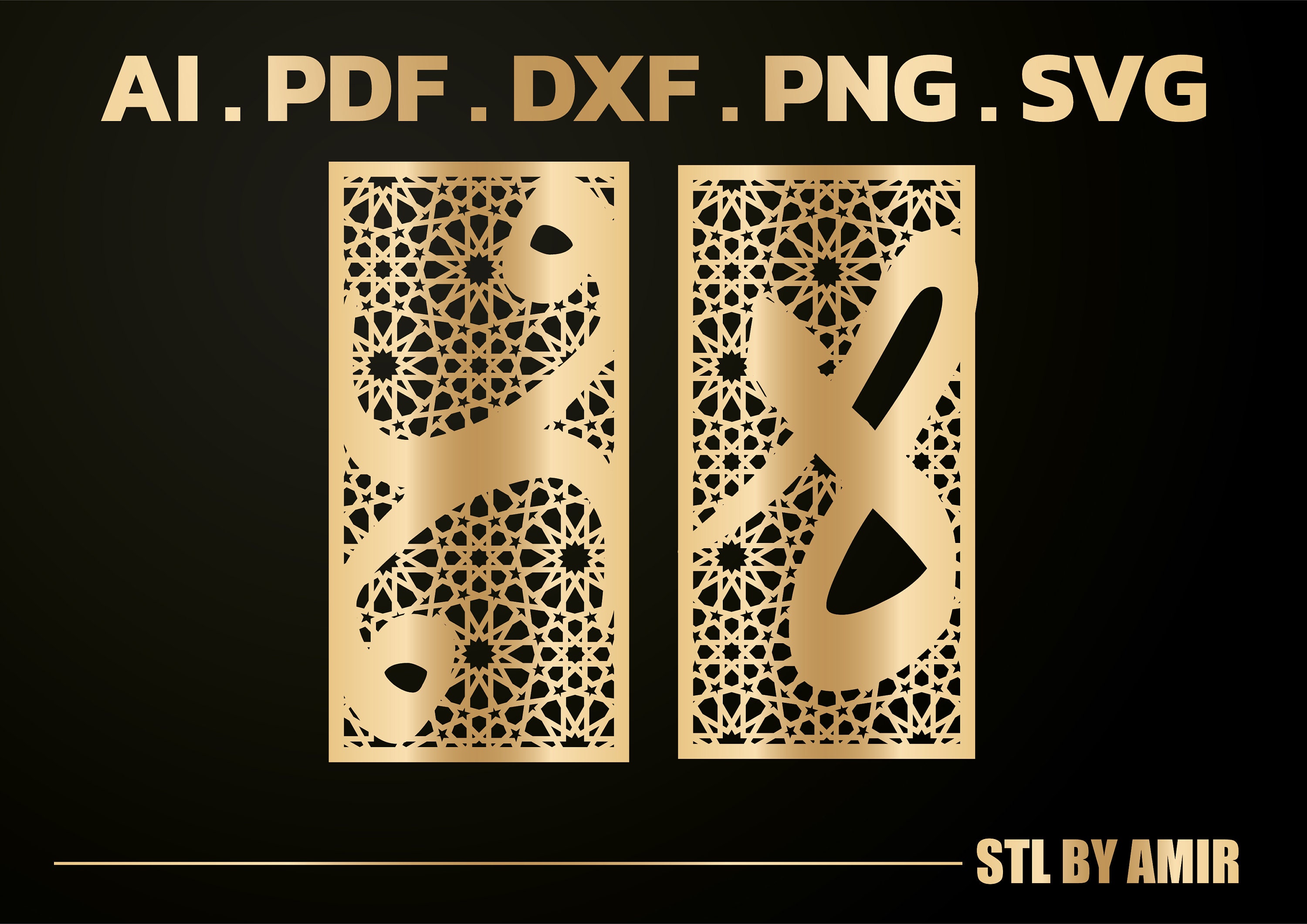 Arabic Calligraphy Letters for CNC and Laser Cutting Elegant Script ...