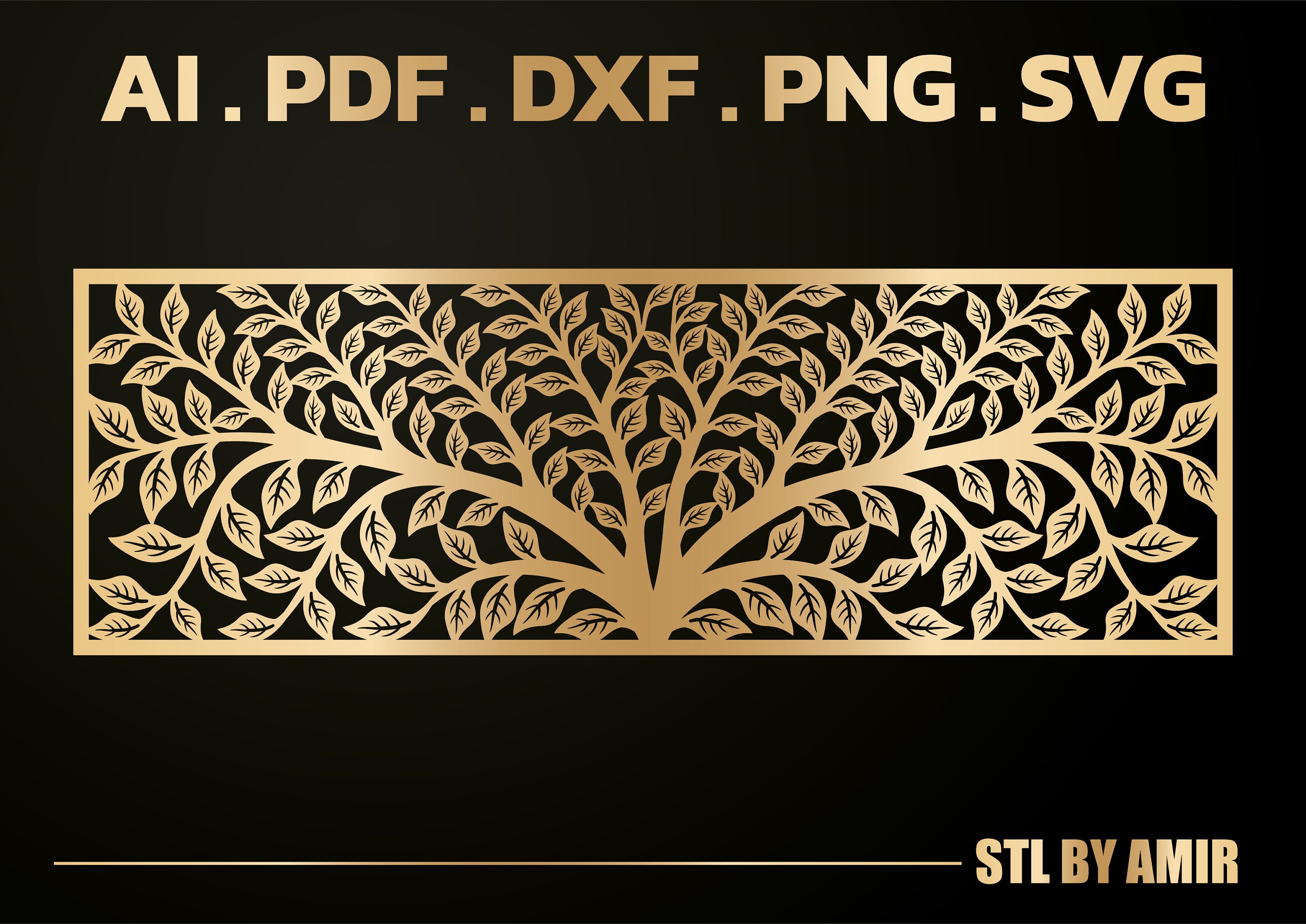 Tree and Roots Panel Design for CNC and Laser Cutting Nature-inspired ...