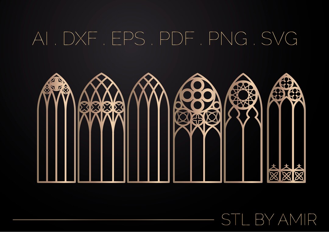 6 Gothic Frames, Panel, Gate, Grill, Door, Privacy Screen, Laser, CNC ...