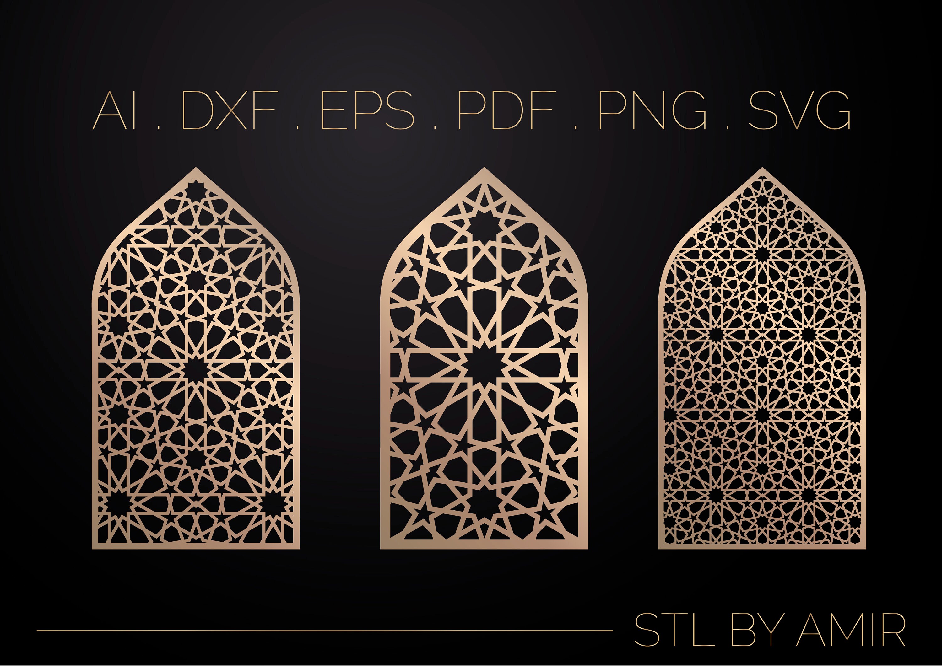 3 Arabic Islamic , Panel, Gate, Grill, Door, Privacy Screen, Laser, CNC ...