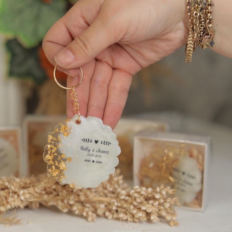 Boxed Resin Keychain, Wedding Keychain Favors, Wedding Favors for ...