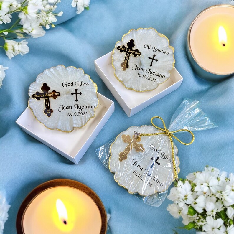 Baptism Magnet Favors, Engraved Epoxy Magnet, Party Favor for Guests ...