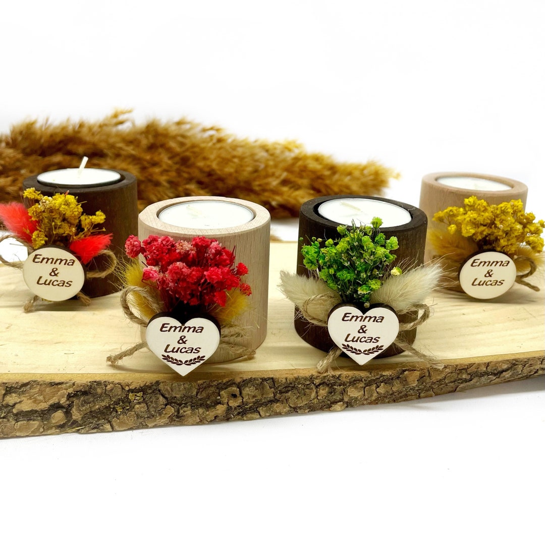 Bulk Personalized Wedding Favors Rustic Wood Candle Holder - Etsy