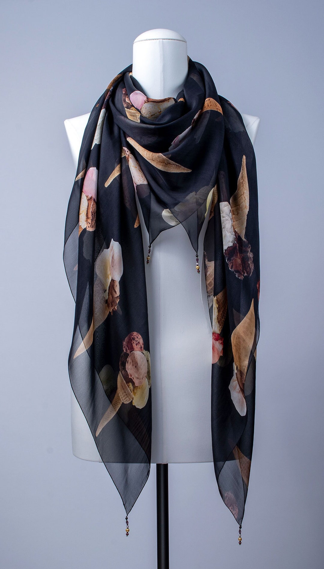 Silk Scarf | Silk Shawl | Shoulder Scarf | Neck Scarf | Triangular ...