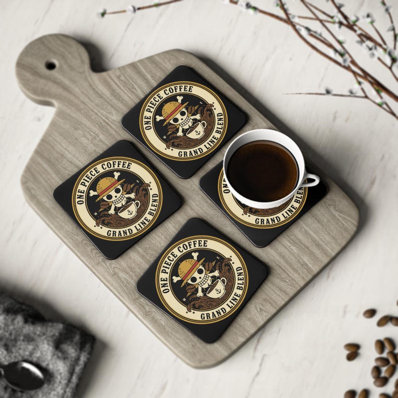 One Piece Luffy Gear 5 Pirate King Straw Hat Crew Anime Coasters ...