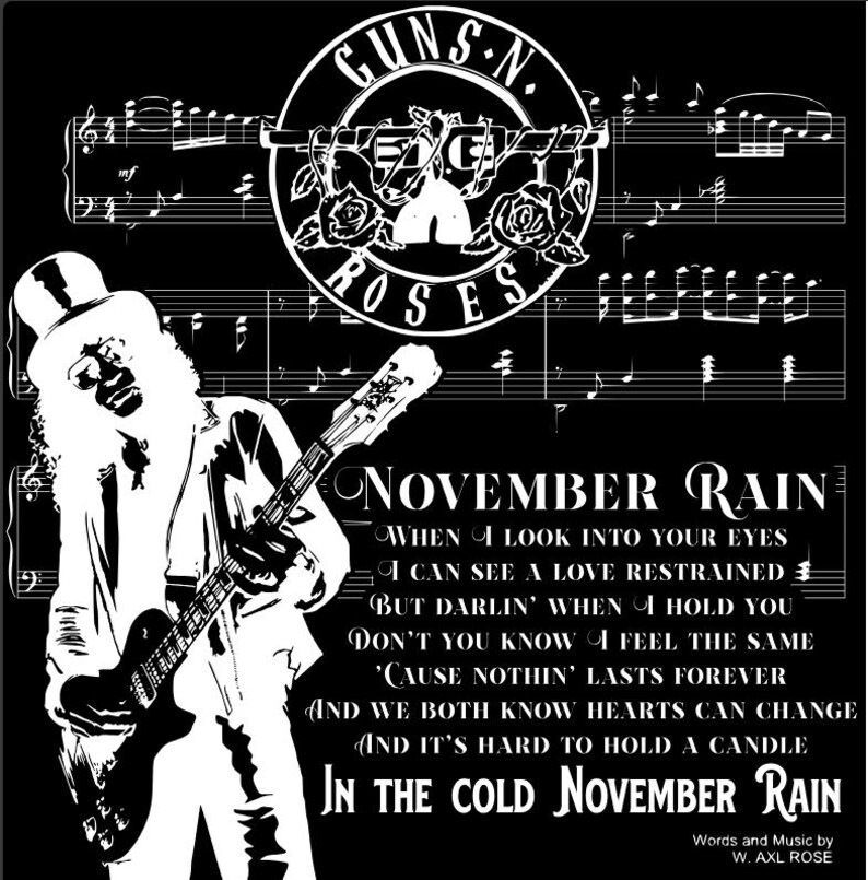 Guns 'n' Roses November Rain SVG - Etsy