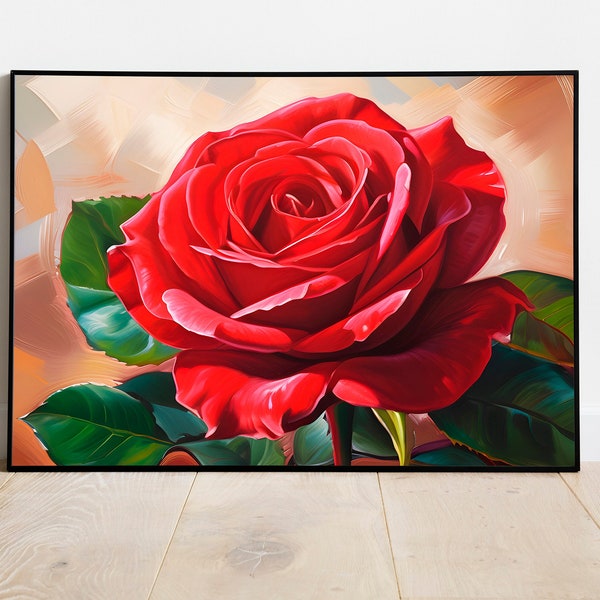 Red Rose Painting - Etsy