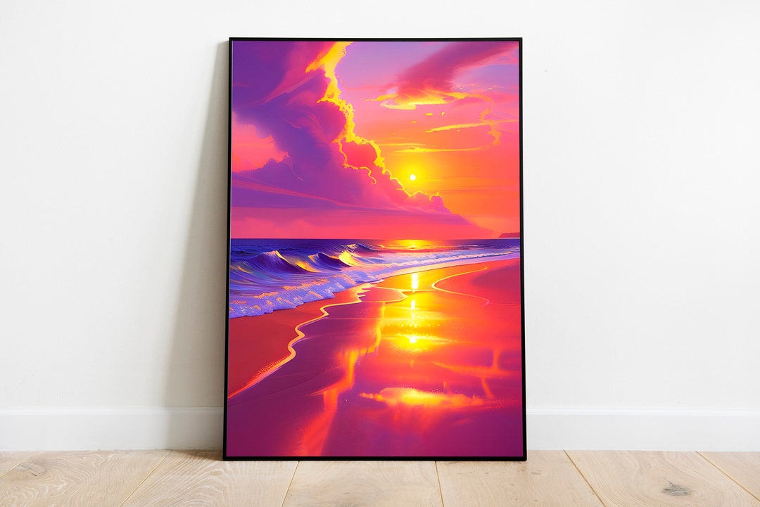 Sunset Painting on Canvas, Abstract Art, Sunset Print, Sky Painting ...