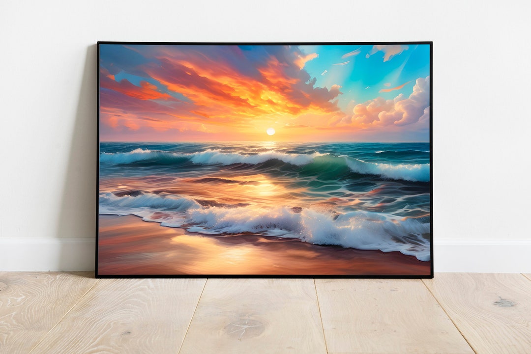 Sunset Painting on Canvas, Abstract Art, Sunset Print, Sky Painting ...