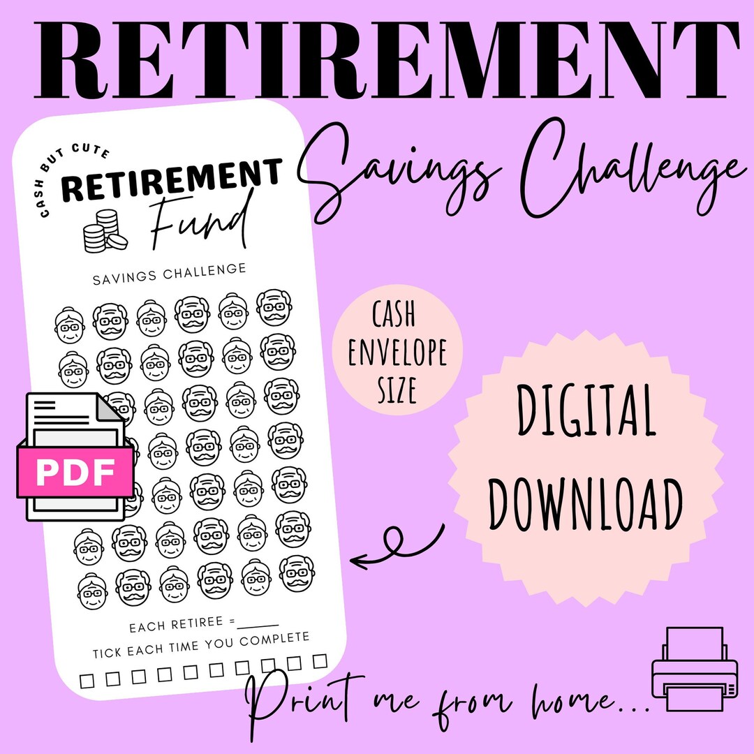 RETIREMENT Pension Savings Challenge | DIGITAL DOWNLOAD | Printable ...