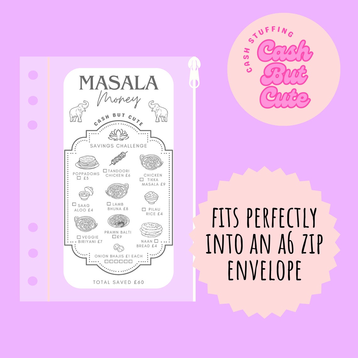 Masala Money Indian Savings Challenge | DIGITAL DOWNLOAD | Printable ...
