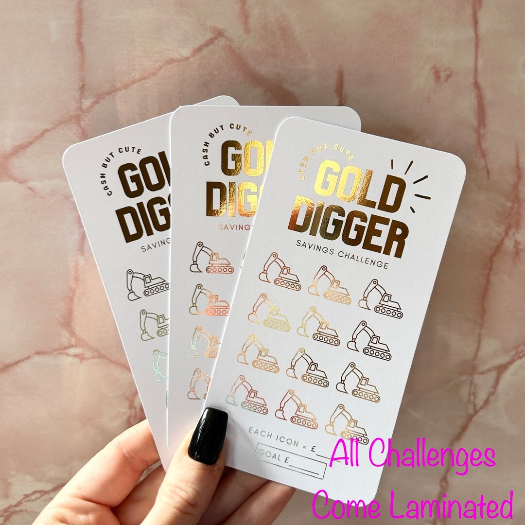 GOLD DIGGER Savings Challenge | LAMINATED Foiled Savings Challenge ...