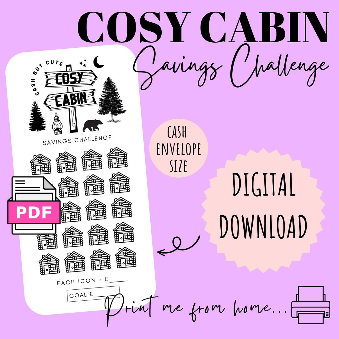 Cosy Cabin Lodge Savings Challenge | DIGITAL DOWNLOAD | Printable ...