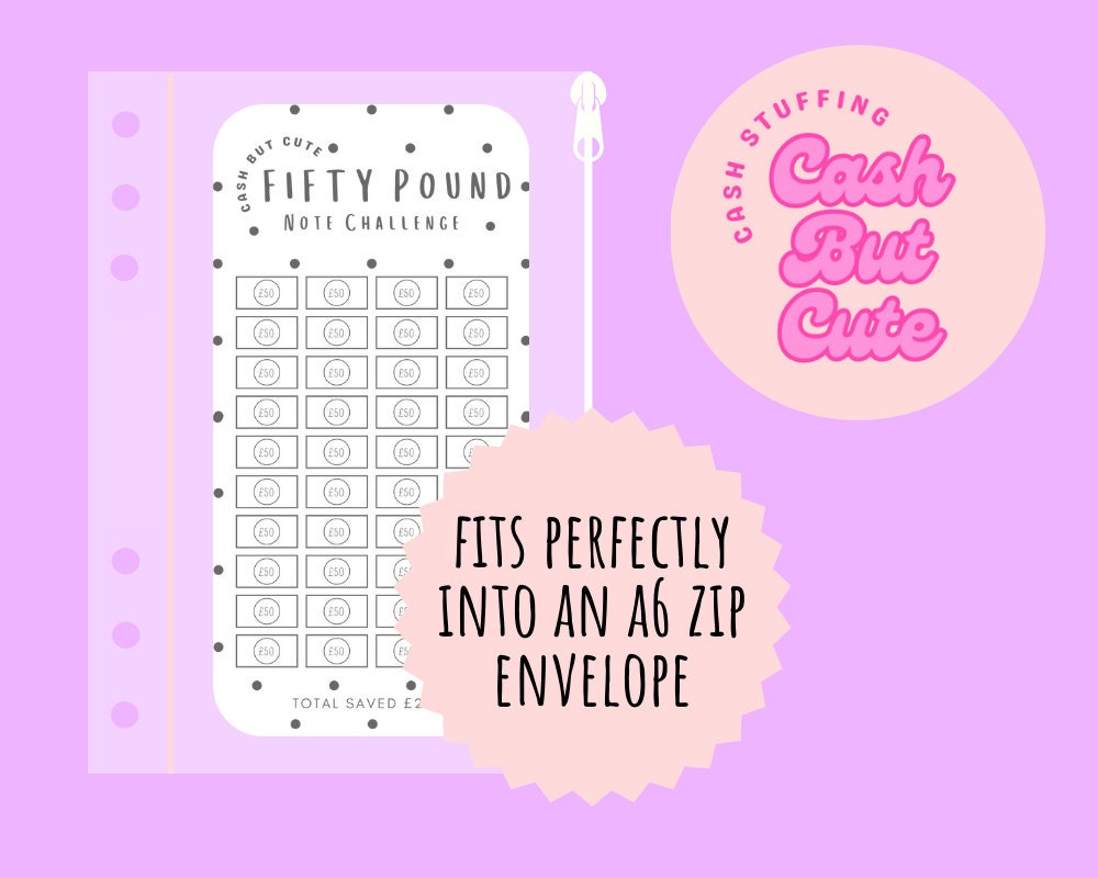 Fifty Pound Note Savings Challenge | DIGITAL DOWNLOAD | Printable ...
